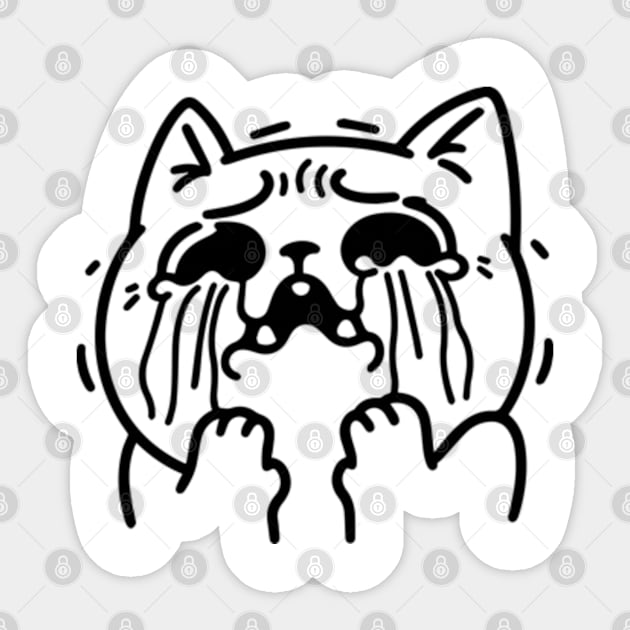 Crying Cat Meme Catshirt Humor Funny Cat Lover Sticker Teepublic